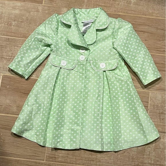 Bonnie Jean | Dresses | Bonnie Jean Girls Pale Green Polka Satin Dot ...